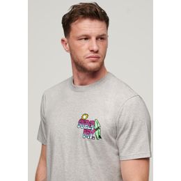 Superdry. T-Shirt "Neon Travel", Grafikprint, für Herren, grau, M