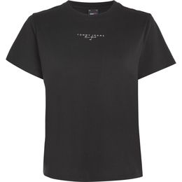 Tommy Jeans T-Shirt, Baumwolle, Logo-Print, für Damen, schwarz, L