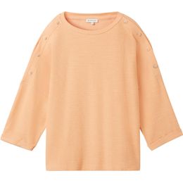 Tom Tailor T-Shirt, 3/4-Arm, Zierknöpfe, für Damen, orange, L