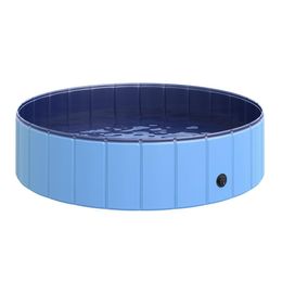 PawHut Hundepool Planschbecken Schwimmbecken Schwimmbad Blau Ø120 x H30 cm