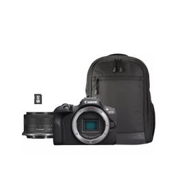 Canon EOS R100 + RF-S 18-45mm IS STM Travel Kit (Shoulder Bag + 64GB SD Card)