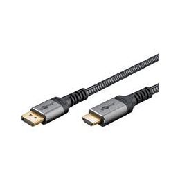 goobay Plus DisplayPort > HDMI Adapterkabel, 4K @ 60Hz grau, 1 Meter