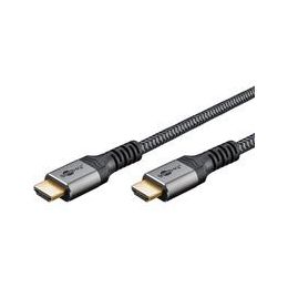 goobay Plus High-Speed-HDMI-Kabel mit Ethernet, 4K @ 60Hz grau, 2 Meter