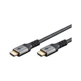 goobay Plus High-Speed-HDMI-Kabel mit Ethernet, 4K @ 60Hz grau, 3 Meter