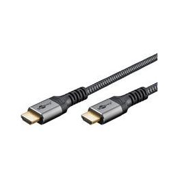 goobay Plus High-Speed-HDMI-Kabel mit Ethernet, 4K @ 60Hz grau, 3 Meter Verwendung: Zur hochauflösenden Audio- und Videoübertragung, für Spielekonsolen Anschlüsse: 1x HDMI (Stecker) auf 1x HDMI (Stecker) Version: HDMI 2.0