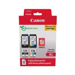 Canon Tinte Photo Value Pack PG-575XL /CL-576XL inkl. 50 Blatt 10x15 Fotopapier