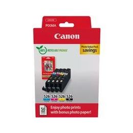 Canon Tinte Photo Value Pack CLI-526 inkl. 50 Blatt 10x15 Fotopapier