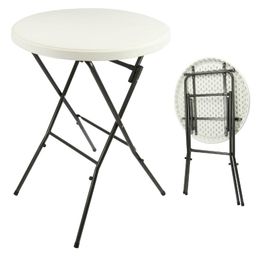 Vcm Partytisch Stehtisch weiß klappbar Bistrotisch Bartisch 110 cm rund Ø 80 cm