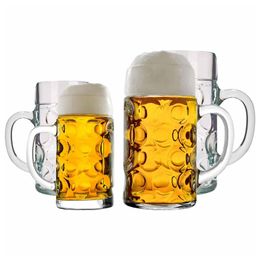 LUXENTU Bierkrüge und Maßkrüge 0,5 l + 1 l 4er Set