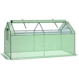 Outsunny Gewächshaus mit zwei Fenstern grün 180L x 92B x 92H cm