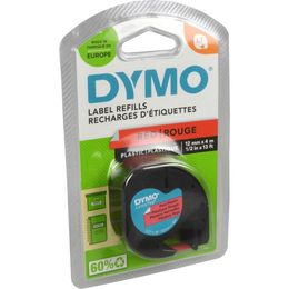 Dymo Originalband 91203 schwarz auf rot 12mm x 4m Plastik