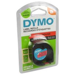 Dymo Originalband 91203 schwarz auf rot 12mm x 4m Plastik