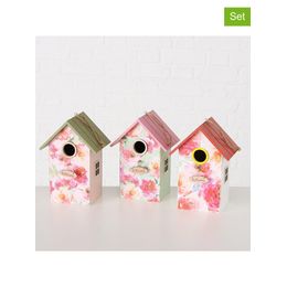 Boltze 3er-Set: Vogelhaus "Karella" in Bunt - (B)15 x (H)22 x (T)12 cm