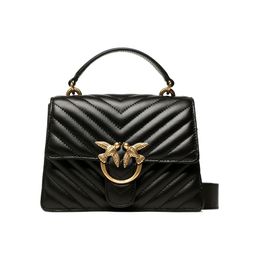 Pinko Leder-Umhängetasche in Schwarz - (B)20 x (H)15 x (T)8 cm