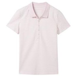 Tom Tailor Damen Gestreiftes Poloshirt, rosa, Streifenmuster, Gr. XXL