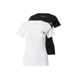 Calvin Klein Jeans T-Shirt Damen Gr&ouml;&szlig;e XXS schwarz / offwhite