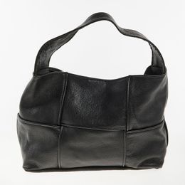 TK Maxx Schwarze Schultertasche aus Leder in Flechtoptik