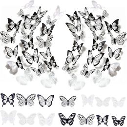 HIBNOPN Wandsticker 3D Schmetterling Wandaufkleber Set Wanddeko (36 Stk) (36 St)