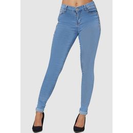 MiSS RJ Skinny-fit-Jeans Stretch Jeans High Waist Skinny Fit Röhrenjeans Hose (1-tlg) 3531 in Hellblau-2