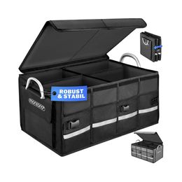 Monzana Faltbox (1 St), Kofferraumtasche mit Deckel 65L Trennwände wasserdicht Auto Organizer