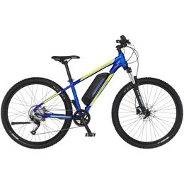 FISCHER BIKE E-Bike FISCHER FAHRRAD "MONTIS 2.1 Junior 422" E-Bikes Gr. 38 cm, 27,5 Zoll (69,85 cm), blau (blau glanz) E-Bikes
