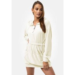 enflame Shirtkleid Long Oversized Hoodie Dress Nicki Velours Kapuzen Pullover Kleid (lang