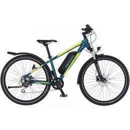 FISCHER BIKE E-Bike FISCHER FAHRRAD "TERRA 2.1 Junior 422" E-Bikes Gr. 38 cm, 27,5 Zoll (69,85 cm), blau (grün glanz) E-Bikes