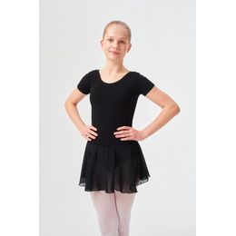 tanzmuster Chiffonkleid Ballettkleid Lucy mit kurzen Ärmeln Mädchen Ballettbody mit Chiffon Röckchen