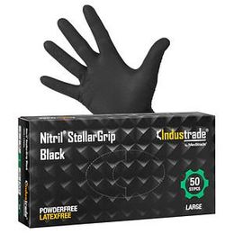 Industrade® unisex Einmalhandschuhe Nitril® StellarGrip Black schwarz Größe M 50 St.