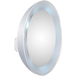 Tweezerman Kosmetikspiegel, 15-fach Vergrößerung mit LED-Beleuchtung, Schminkspiegel, weiß