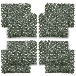 Outsunny 8 Stück künstliches Pflanzenwand Hecke UV-Schutz Sichtschutz Rhododendronblätter Design 200
