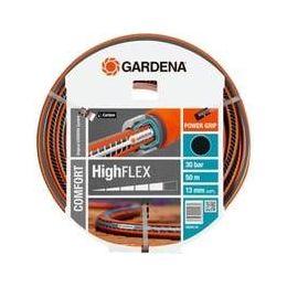 Gardena Comfort HighFLEX Schlauch 13mm (1/2") grau/orange, 50 Meter Schlauchlänge: 50 Meter Durchmesser: 13 mm Wagen/-Halter: Ohne Verwendungszweck: Zum Bewässern von größeren Gärten