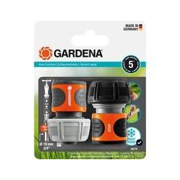 Schlauchverbinder Satz 19mm (3/4"), Schlauchstück grau/orange, 2 Stück Typ: Schlauchstück mit Klicksystem Für Schlauch-Ø: 19mm (3/4") Anschlüsse: Gardena Schlauch-Stecksystem Anzahl Teile: 4 -teilig