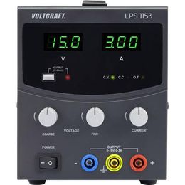 Voltcraft LPS1153 Labornetzgerät, einstellbar kalibriert (DAkkS-akkreditiertes Labor) 0 - 15 V/DC 0 - 3 A 45 W Anzahl Ausgänge 1 x