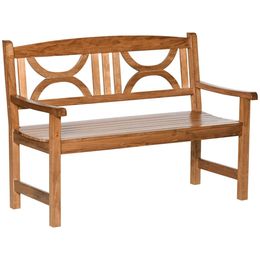 Outsunny Gartenbank 2-Sitzer Sitzbank aus Holz bis 250 kg Bank Pappelholz