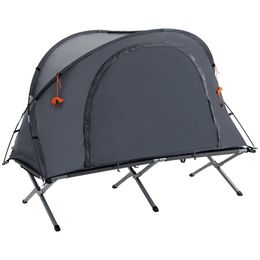 Outsunny Campingbett mit Zelt erhöhtes Feldbett für 1 Person Kuppelzelt mit Luftmatratze inkl. Trage
