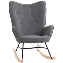 HOMCOM Schaukelstuhl mit Stahlrahmen gepolstert Relax Stuhl Sessel Stuhl Wohnzimmersessel Lounge mit
