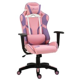 Vinsetto Ergonomischer Gaming Stuhl Bürostuhl Drehstuhl Verstellbares Massage Lendenkissen Höhenverstellbar R