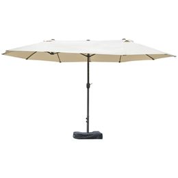 Outsunny Doppelsonnenschirm mit Schirmständer Gartenschirm 460 x 270cm