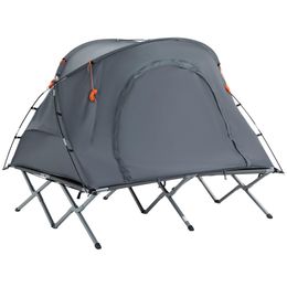 Outsunny Campingbett mit Zelt erhöhtes Feldbett für 2 Person Kuppelzelt mit Luftmatratze inkl. Tragetasche Gr