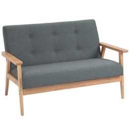 HOMCOM 2-Sitzer-Sofa - Grau, ca. 115 x 66,5 x 73 cm