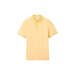 Tom Tailor Herren Basic Poloshirt, gelb, Uni, Gr. L