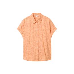 Tom Tailor Damen Bluse mit Allover Print, orange, Allover Print, Gr. 44