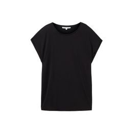 Tom Tailor Denim Damen Basic T-Shirt, schwarz, Gr. XL