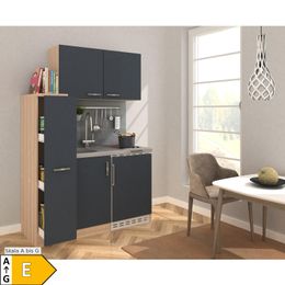 respekta Minik&uuml;che MK130ESGOSC 130 cm grau - Glaskeramikkochfeld