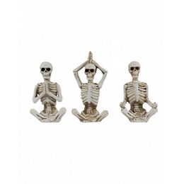 Horror-Shop Dekofigur Yoga Skelett Figuren 3er Set 8cm als Gothic Gesche