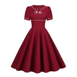 ZWY Dirndl Schönes Kleid für Damen A-Line Swing Cocktail Festlich Midilang Kleid