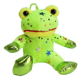 BEMIRO Tierkuscheltier Frosch Plüschtier klein "Fritz" mit Glitzersternen