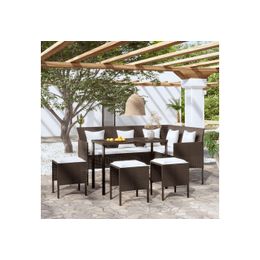 vidaXL Gartenlounge-Set, braun