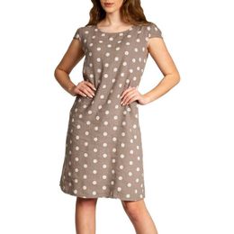 Caspar Sommerkleid SKL024 knielanges Damen Sommer Leinenkleid mit Punkte Print